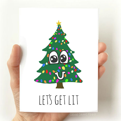 Let's Get Lit Christmas Card - From Debbie Draws Funny – Tiny Quail